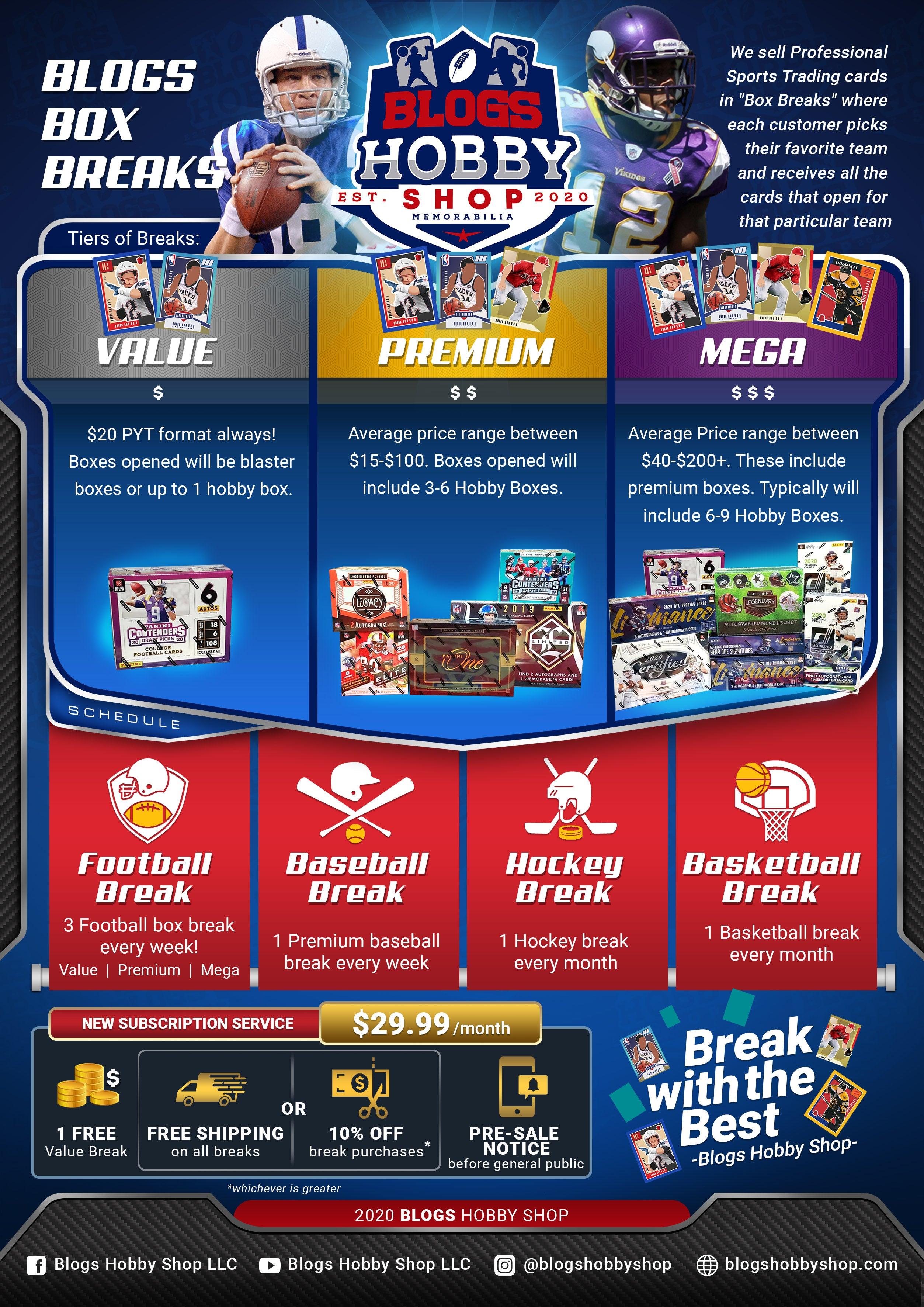 Available Now: Blogs Box Break Subscription! – Blogs Hobby Shop